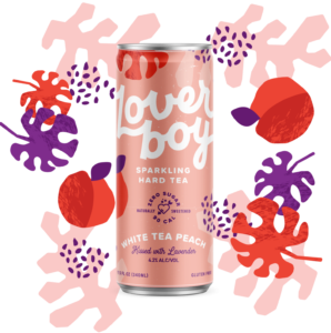 Loverboy Sparkling Hard White Peach Tea 24/12 oz cans - Beverages2u