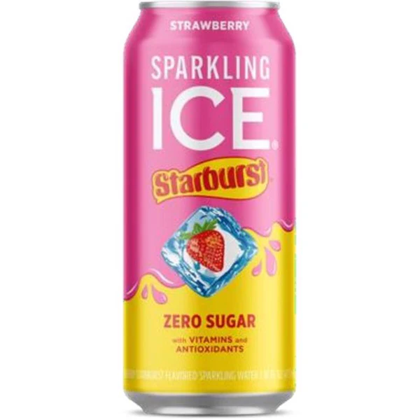 Sparkling Ice Starburst Strawberry Sparkling Water 12 pack/16 oz cans - Beverages2u
